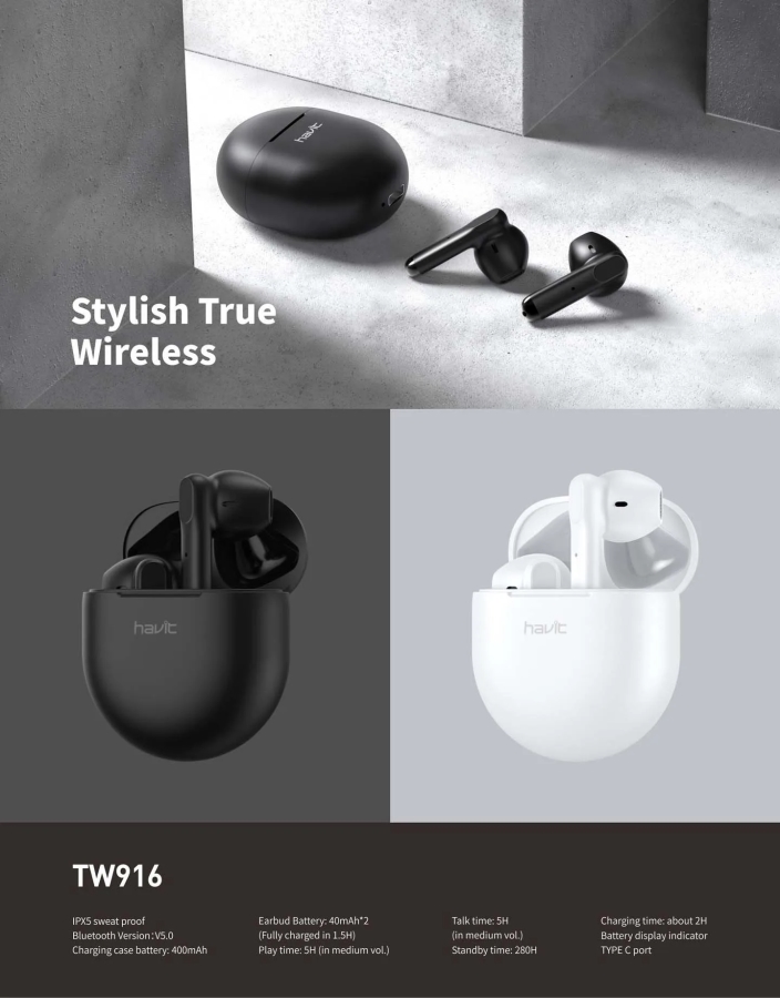 HAVIT HV-TW916 TRUE WIRELESS STEREO EARBUDS Price in BD